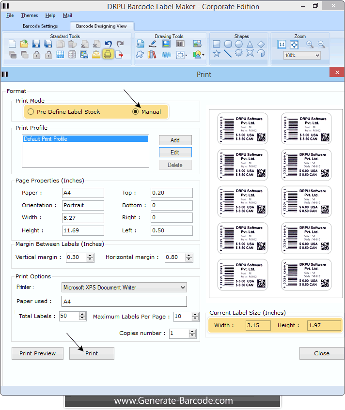 Batch Processing With Barcode Designing View Generate