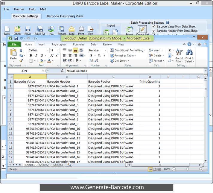 Batch Processing with Barcode Settings – Generate-Barcode.com