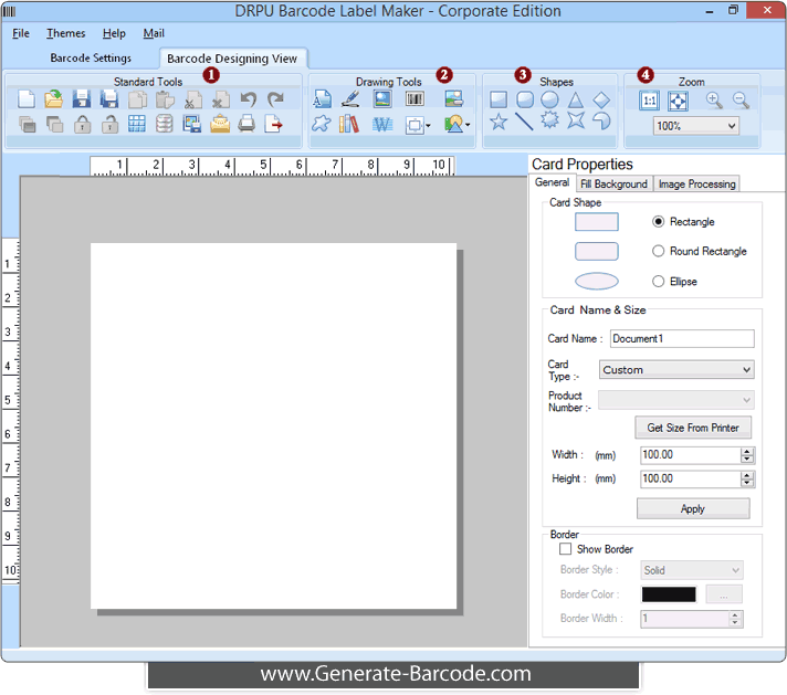Barcode Designing View Working Procedure Generate