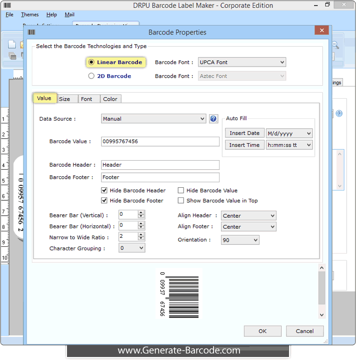 Barcode Designing View Working Procedure Generate