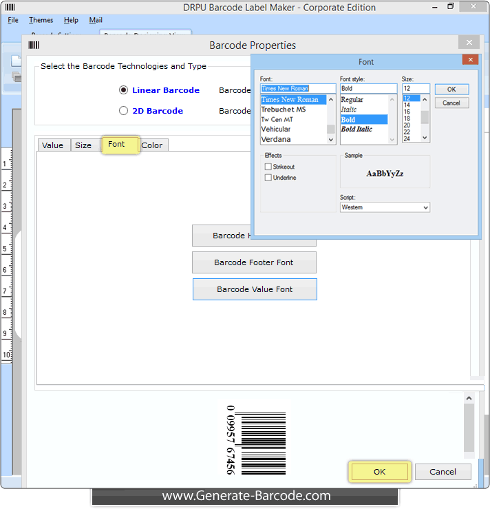 Barcode Designing View Working Procedure Generate