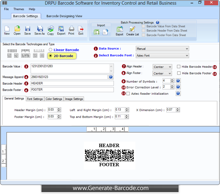 How to generate 2D barcode labels using Inventory Control - Generate ...