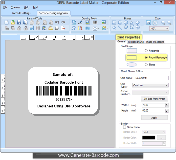 Codabar barcode font designed by DRPU barcode software - Generate ...