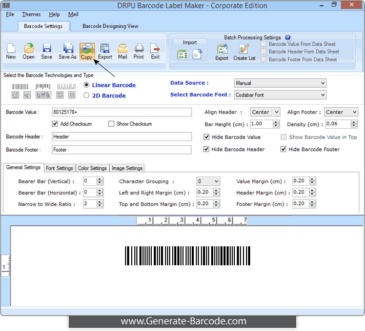 Copy and Paste Barcode with Barcode Software – Generate-Barcode.com