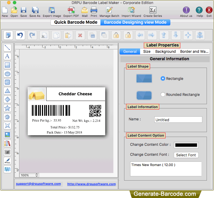 Mac Barcode Software Corporate Edition screenshots - Generate-Barcode.com