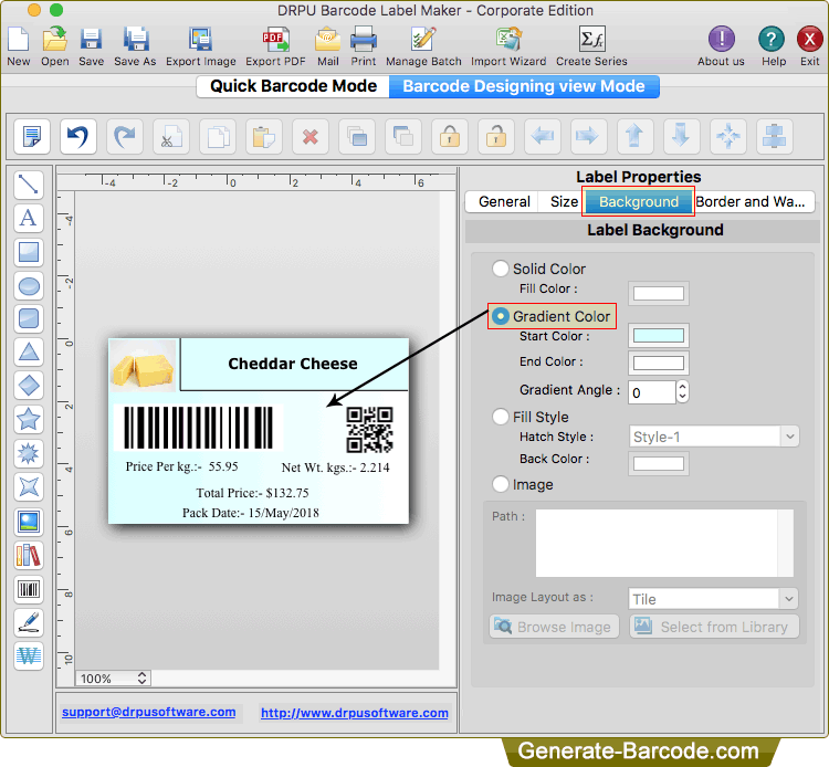 Mac Barcode Software (Corporate Edition) creates barcode labels ...