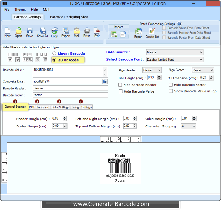 Corporate Edition Barcode Software generates barcode labels - Generate ...
