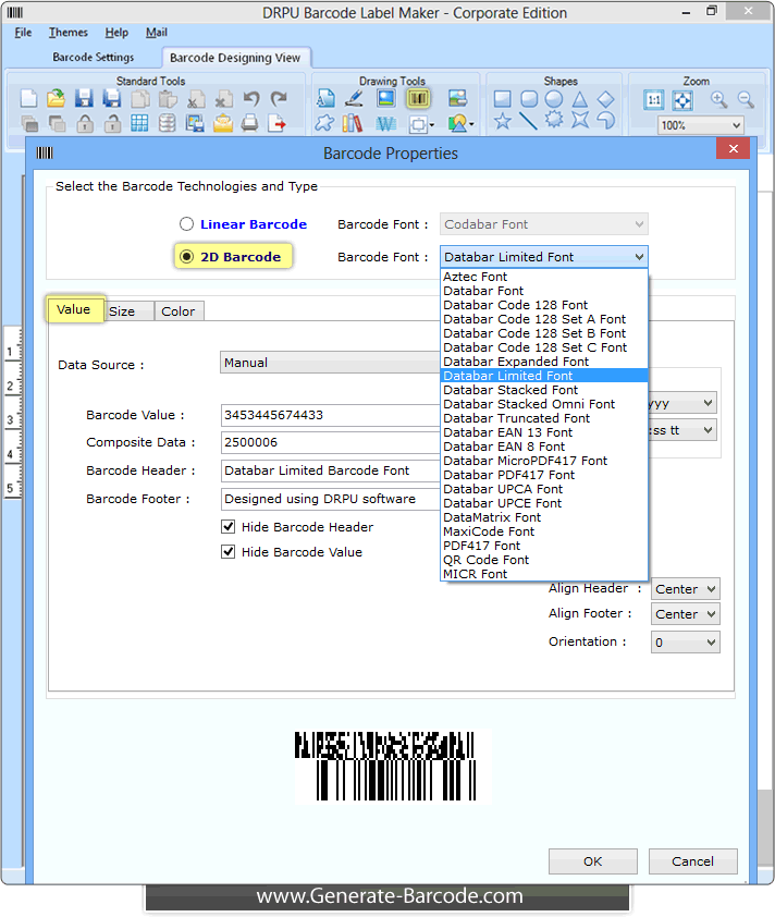Barcode Software Create Databar Limited 2d Barcode Image Generate