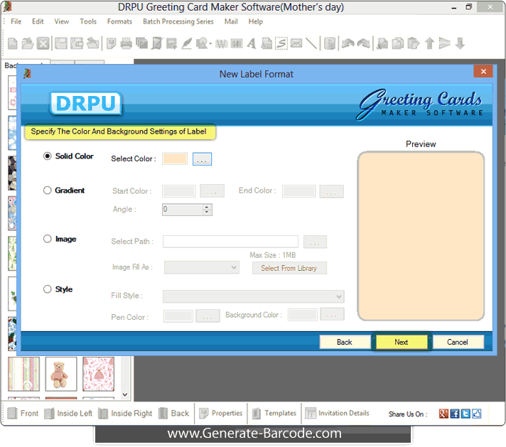 Greeting card maker software screenshots - Generate-Barcode.com