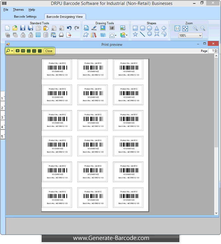 Industrial Warehousing Barcode Software Screenshots - Generate-Barcode.com
