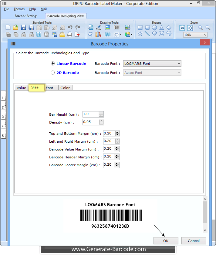 Generate multiple LOGMARS Linear Barcode Font – Generate-Barcode.com