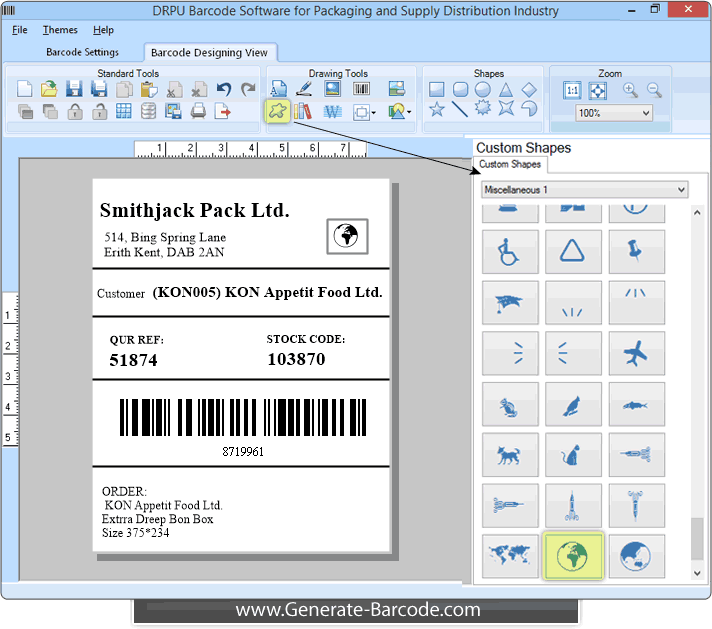 Packaging Distribution Barcode Software screenshots - Generate-Barcode.com
