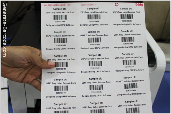 DRPU Barcode Maker USPS Tray label font image – Generate-Barcode.com