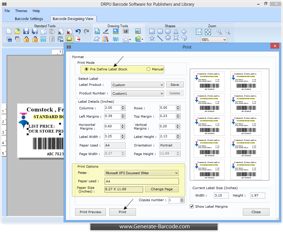 Publisher Library Barcode Software screenshots barcodes creator